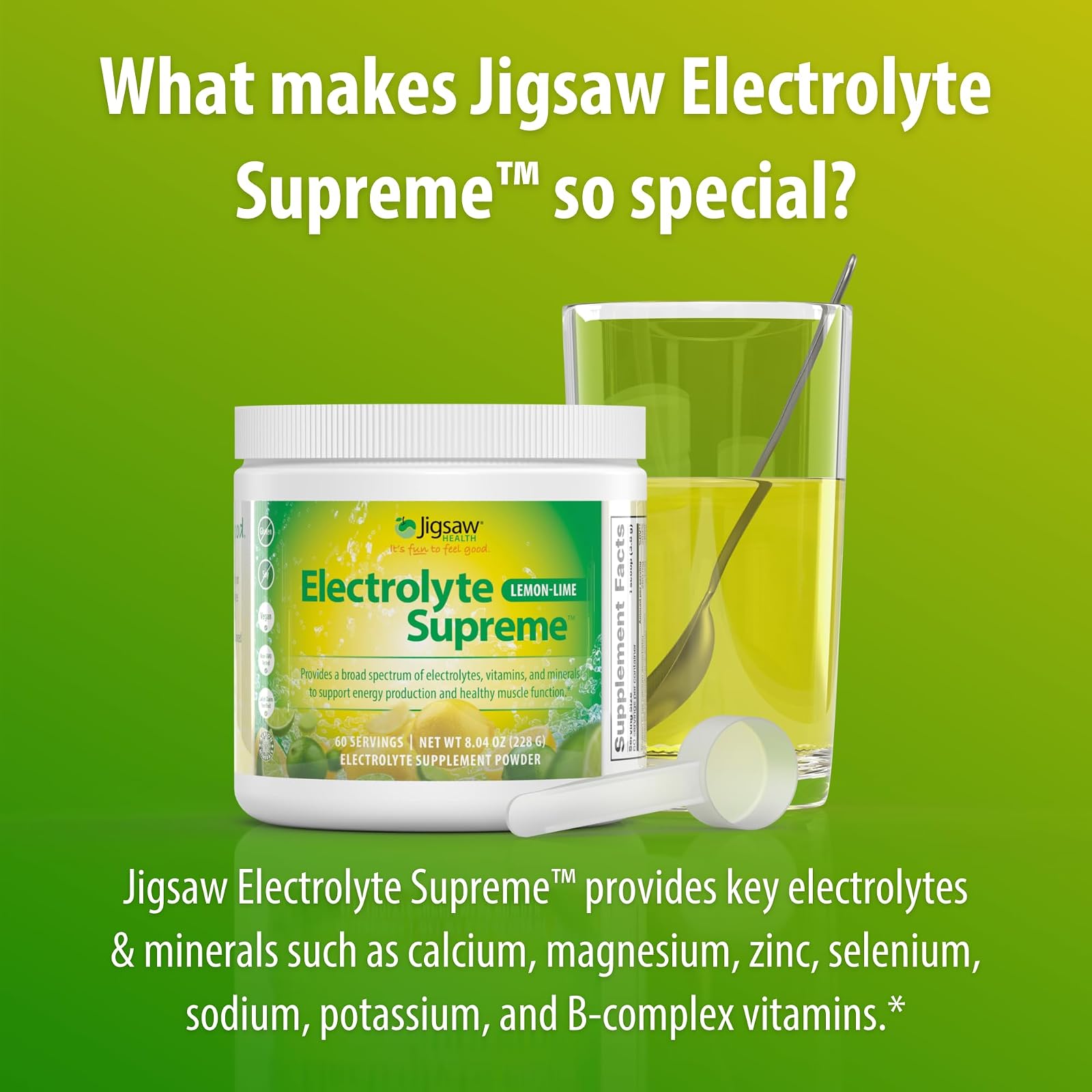 Electrolyte powder with refreshing lemon-lime taste