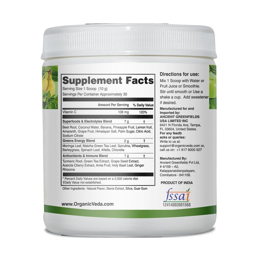 Electrolyte-rich super greens blend