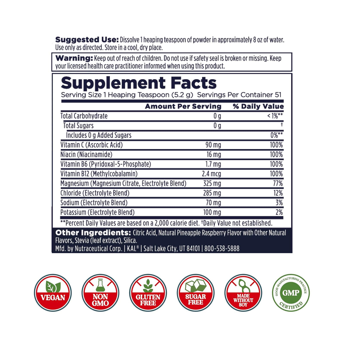 Electrolyte support with KAL Magnesium