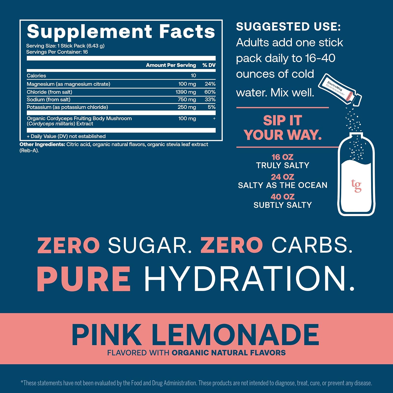 Electrolytes in convenient stick packs