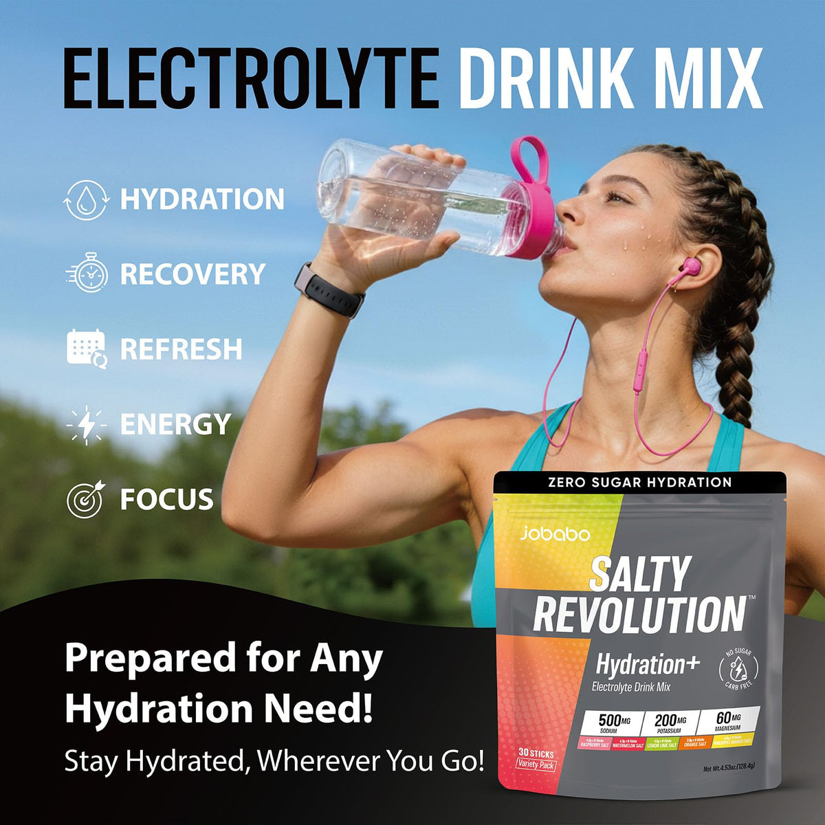 Electrolytes powder for active lifestyles