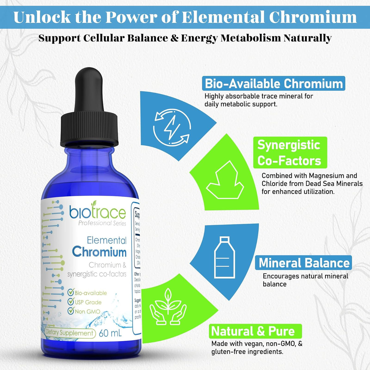Elemental chromium for healthy metabolism