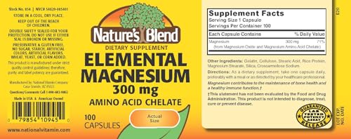 Elemental magnesium tablets for muscle relief