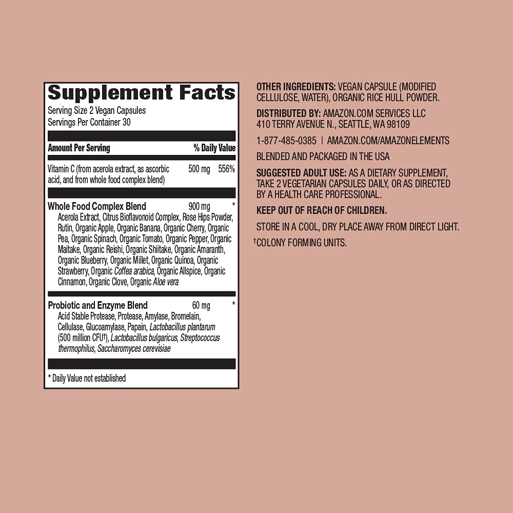 Elements Vitamin C capsules for energy