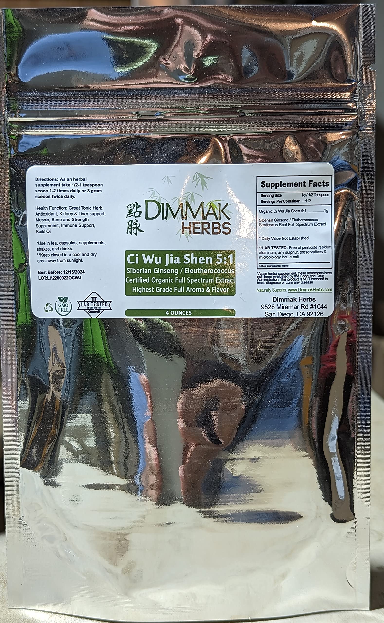 Eleuthero powder for stress relief