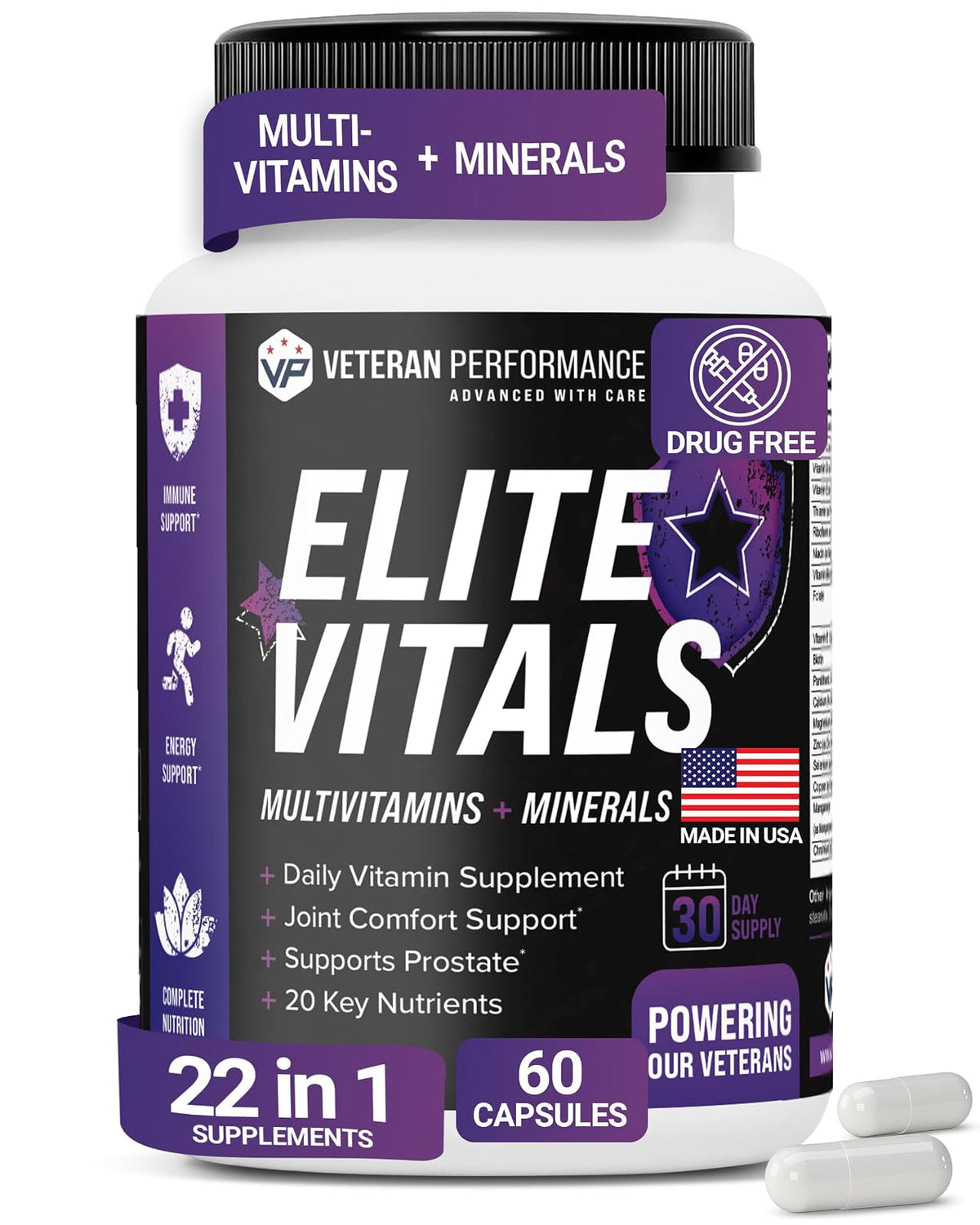 Elite Vitals men's multivitamins capsules