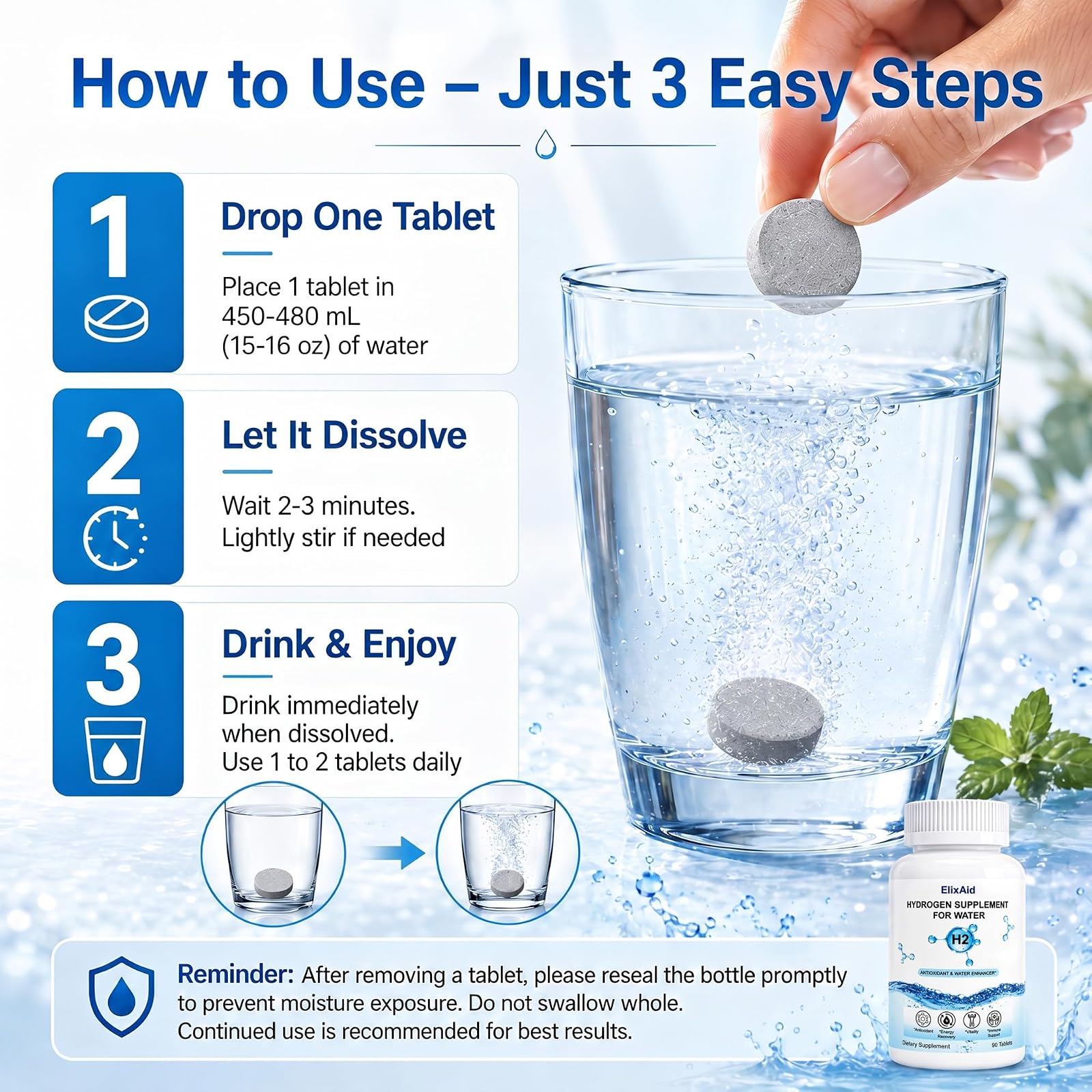 ElixAid magnesium tablets for wellness