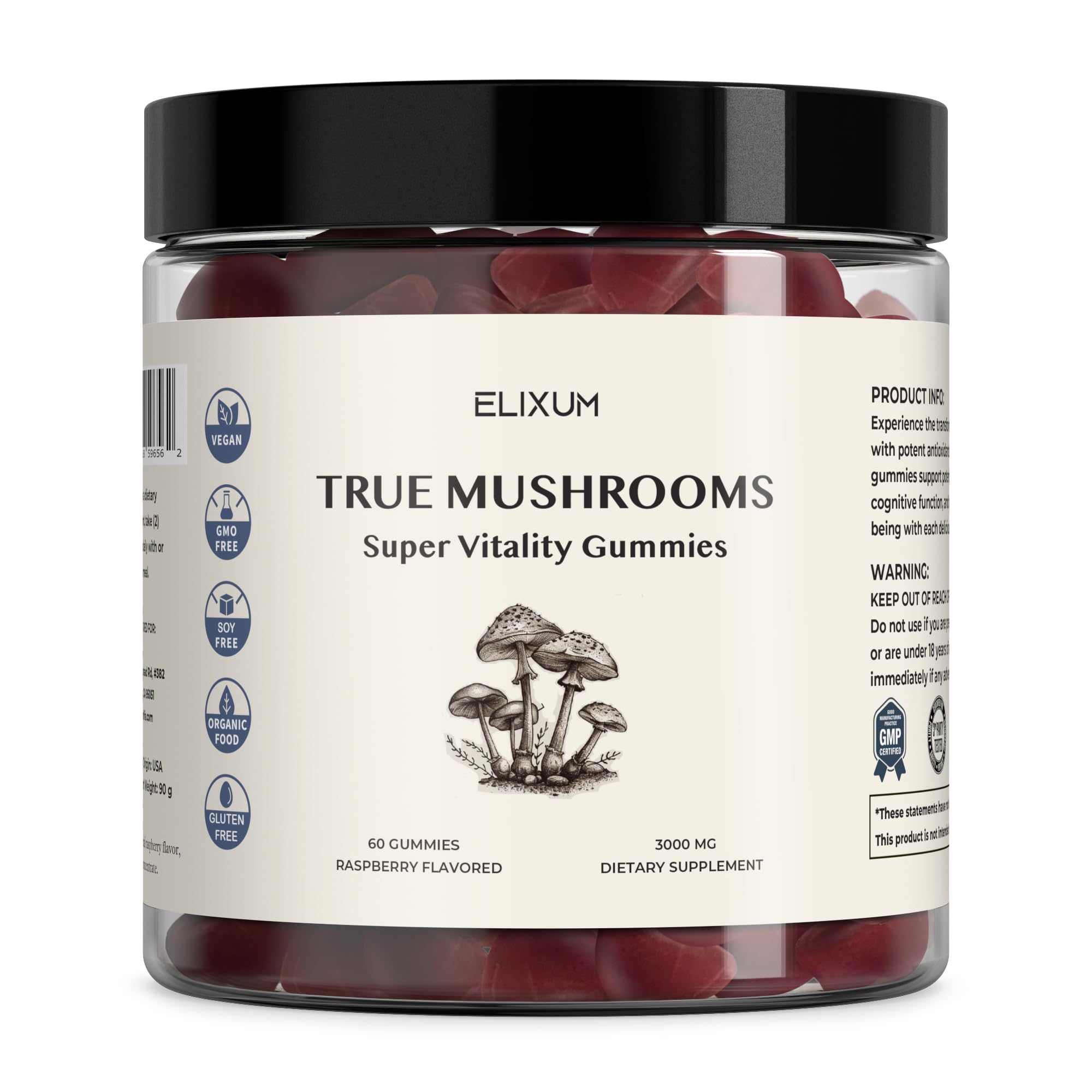 Elixum mushroom gummies for daily health