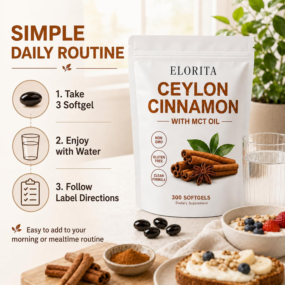 Elorita cinnamon softgels 300 count