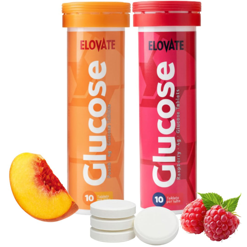 ELOVATE glucose tablets raspberry flavour