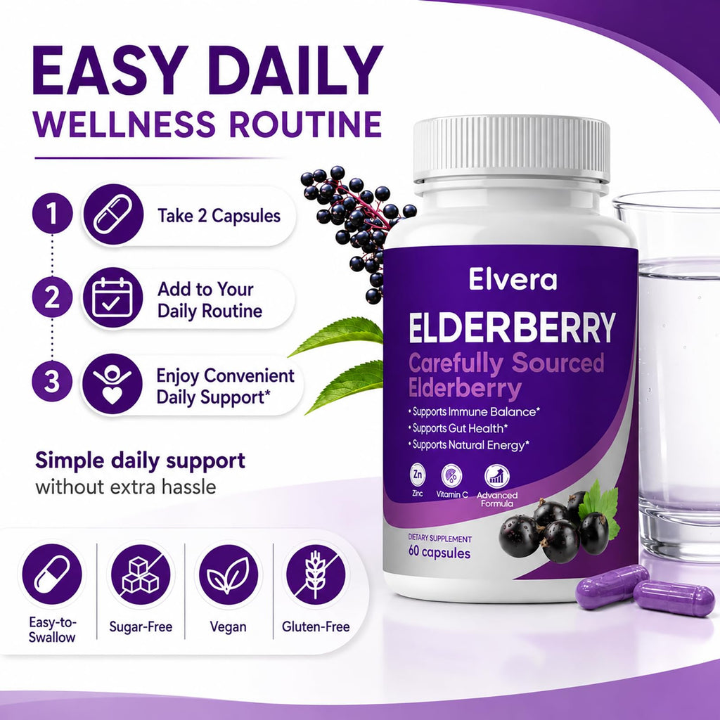 Elvera elderberry capsules for antioxidants