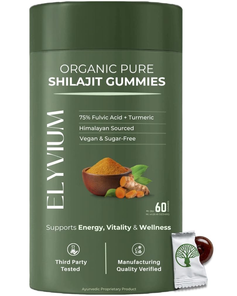 Elyvium Shilajit gummies with turmeric