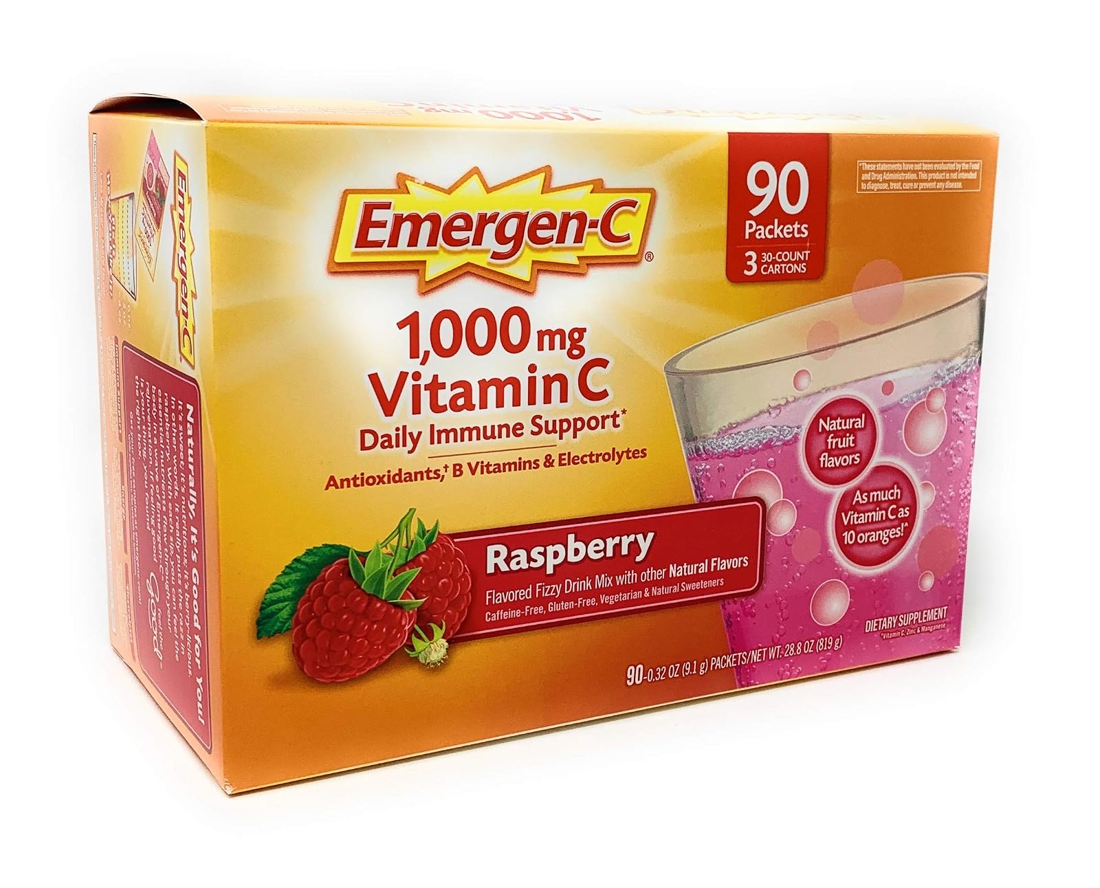 Emergen-C vitamin C raspberry packets