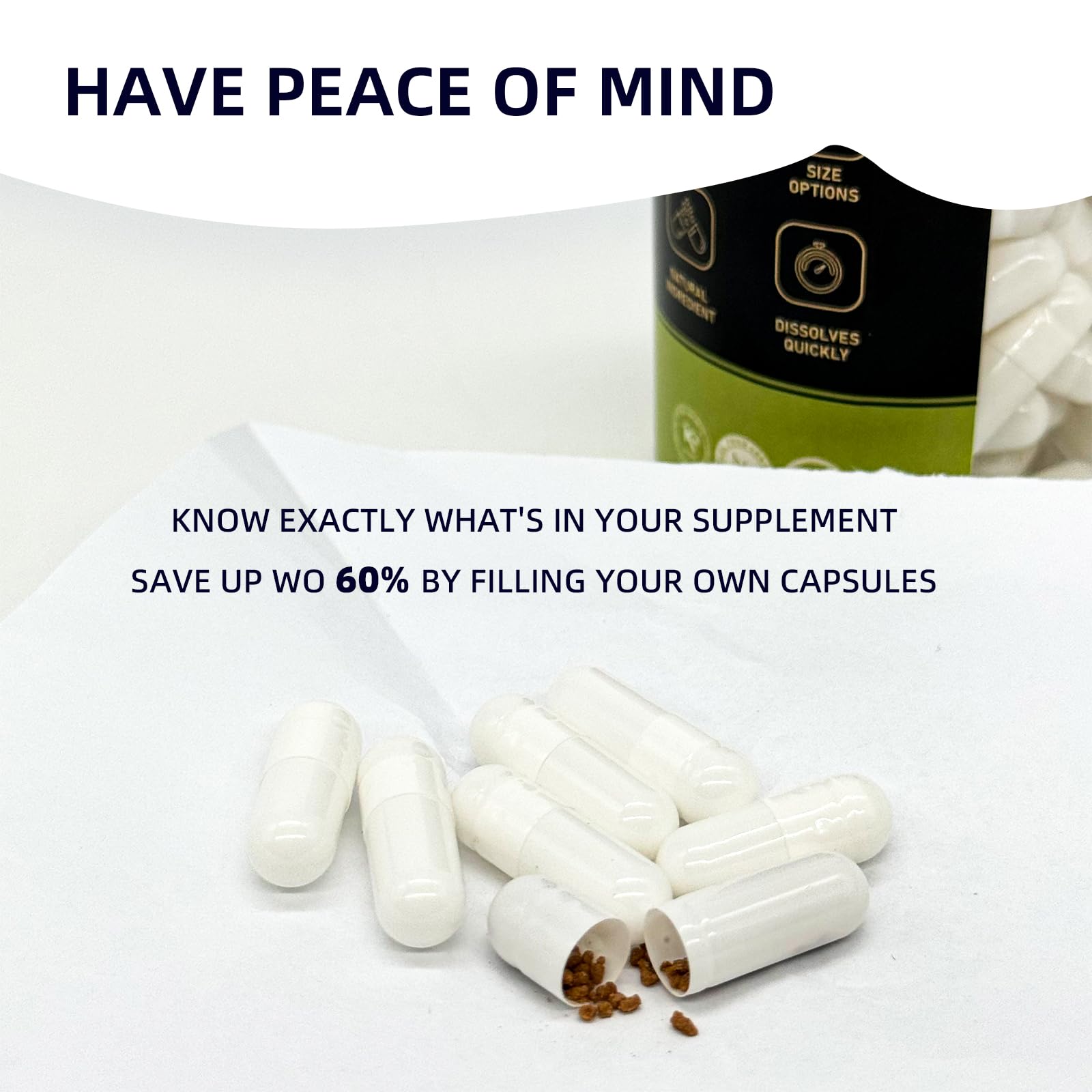 empty capsules for vitamin and mineral use