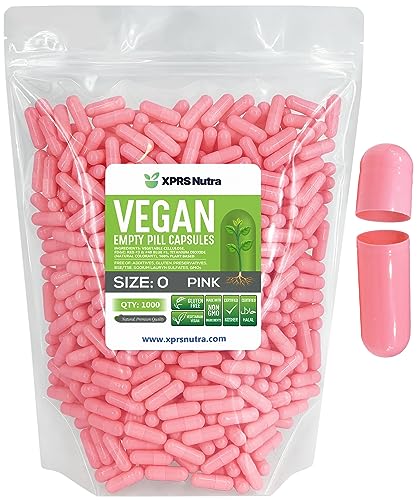 empty pink veggie pill caps for DIY