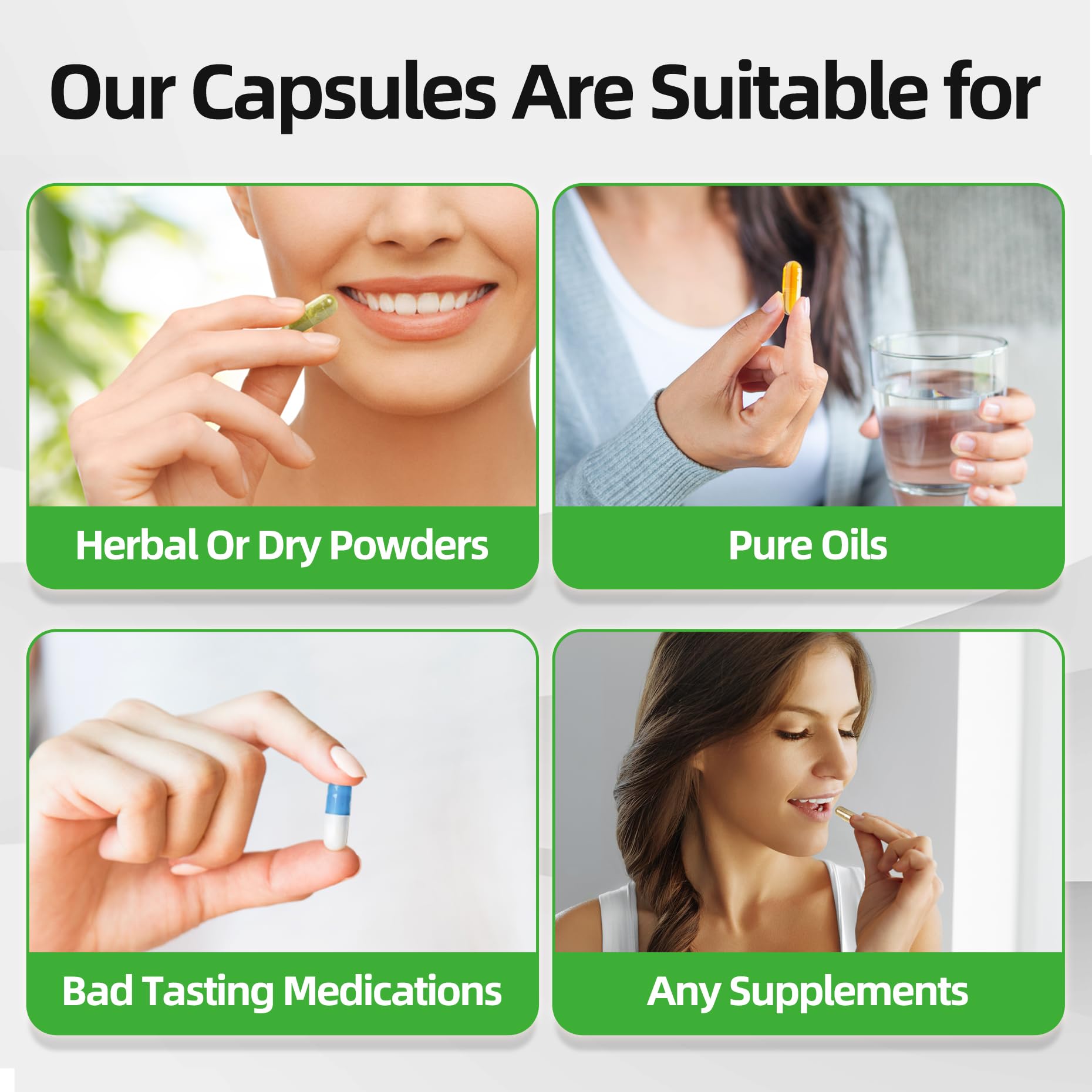 Empty vegan capsules for personalized nutrition