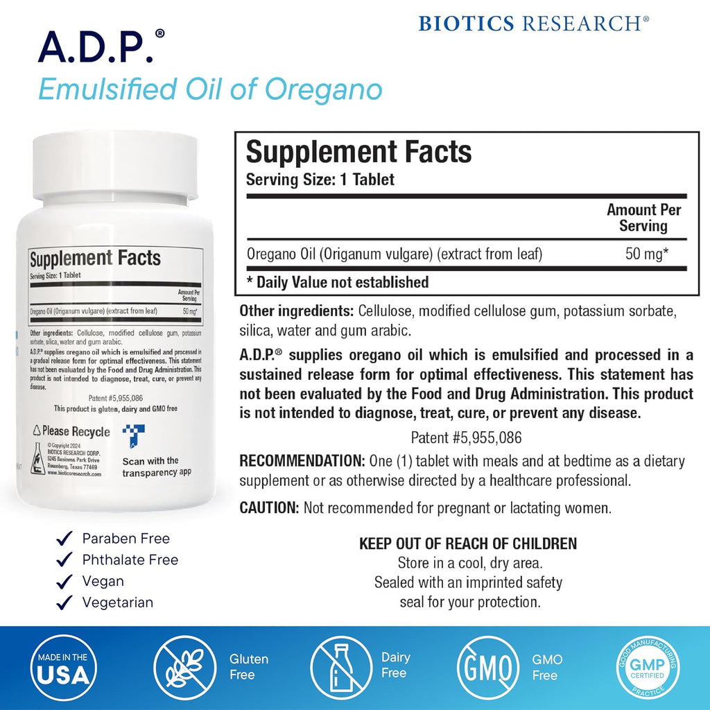emulsified oil of oregano tablets