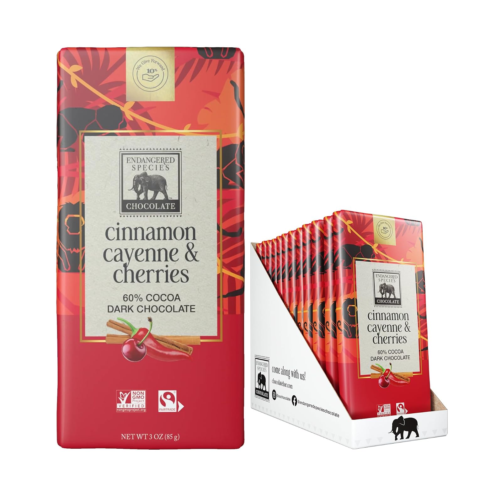 Endangered Species dark chocolate bar