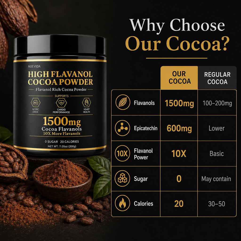 Endurance boosting cocoa powder supplement