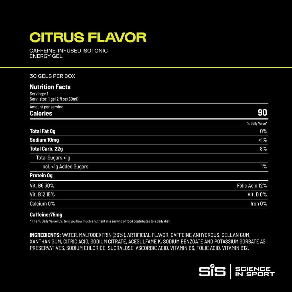 Endurance gel with 75 mg caffeine