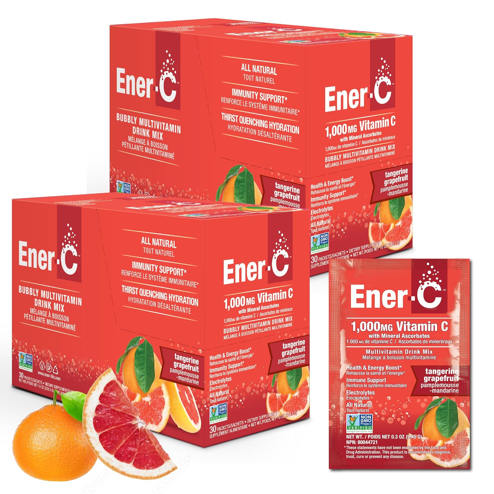 Ener-C multivitamin drink mix tangerine flavour