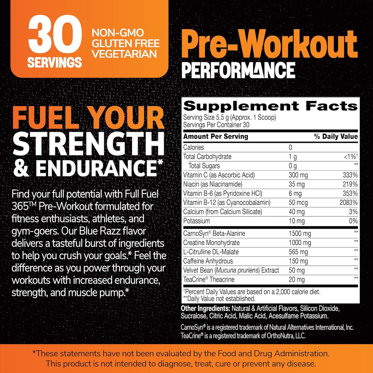 energizing blue razz pre workout supplement