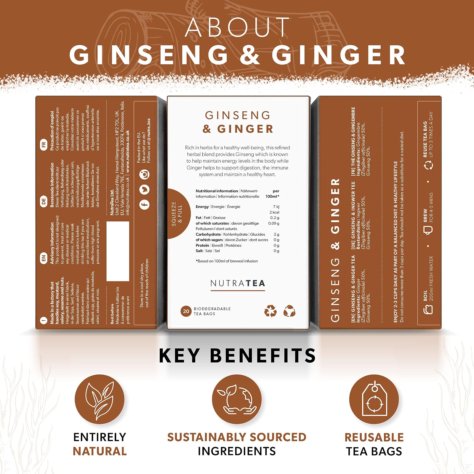 energizing ginger and ginseng tea