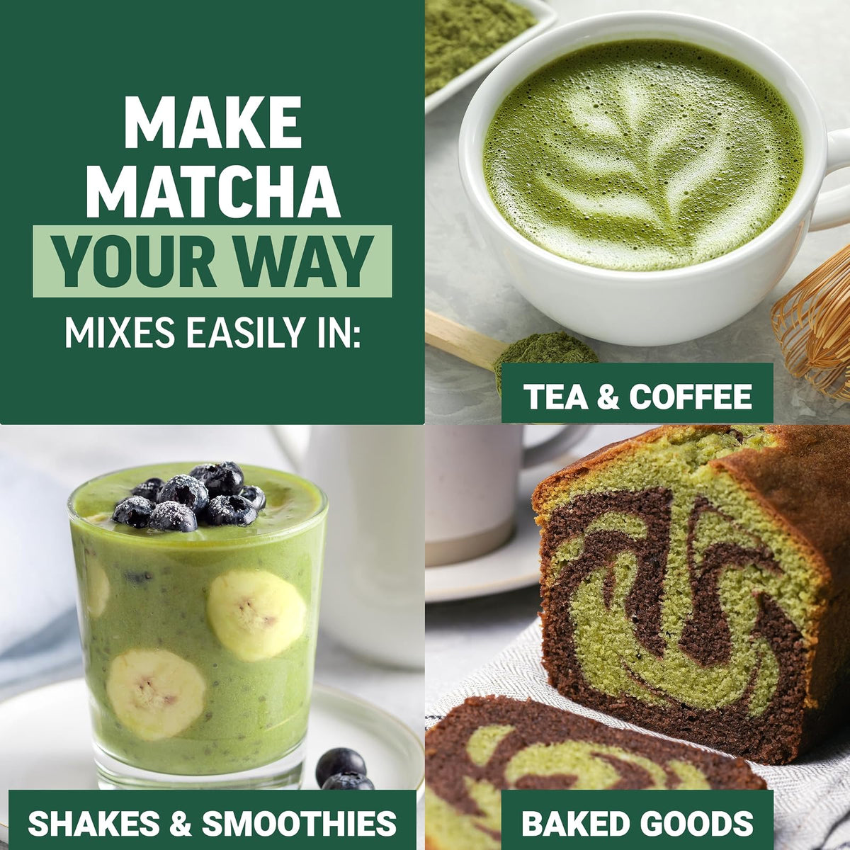 energizing green tea powder supplement