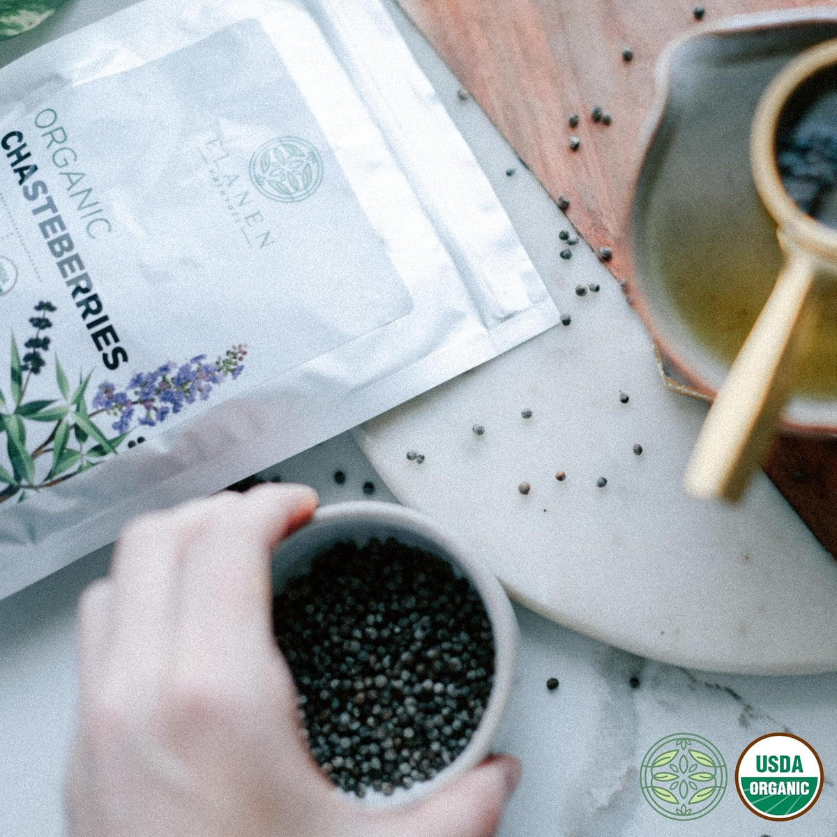 Energizing herbal infusion with Chasteberry