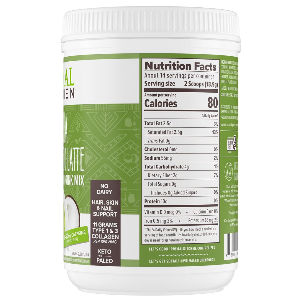 Energizing keto matcha latte mix