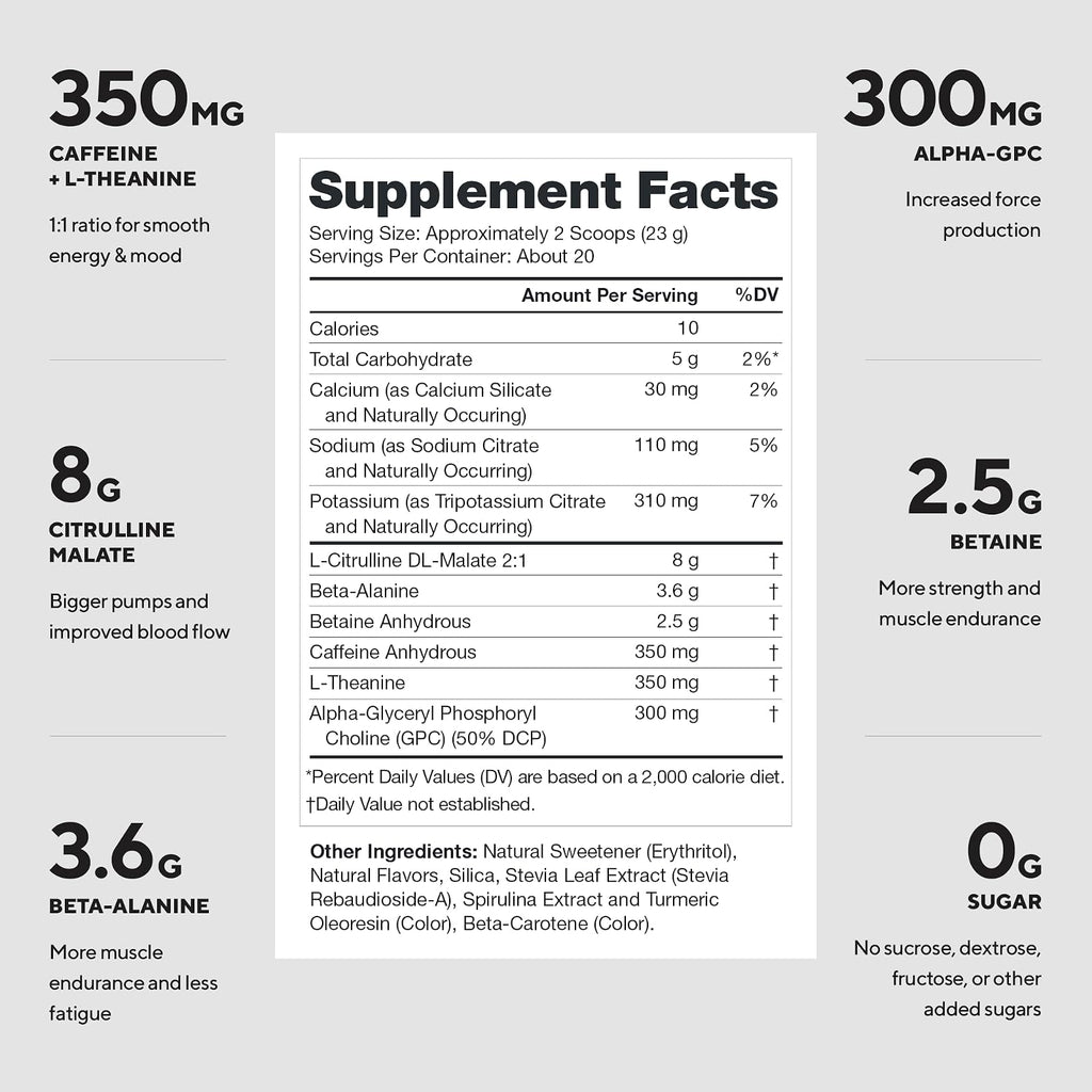 energizing pre-workout supplement for workouts