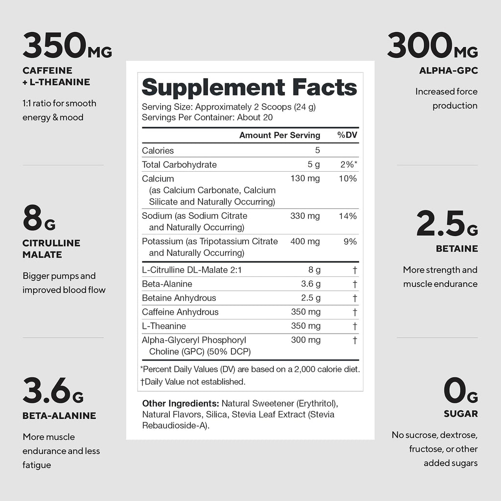 energizing pre-workout supplement for workouts
