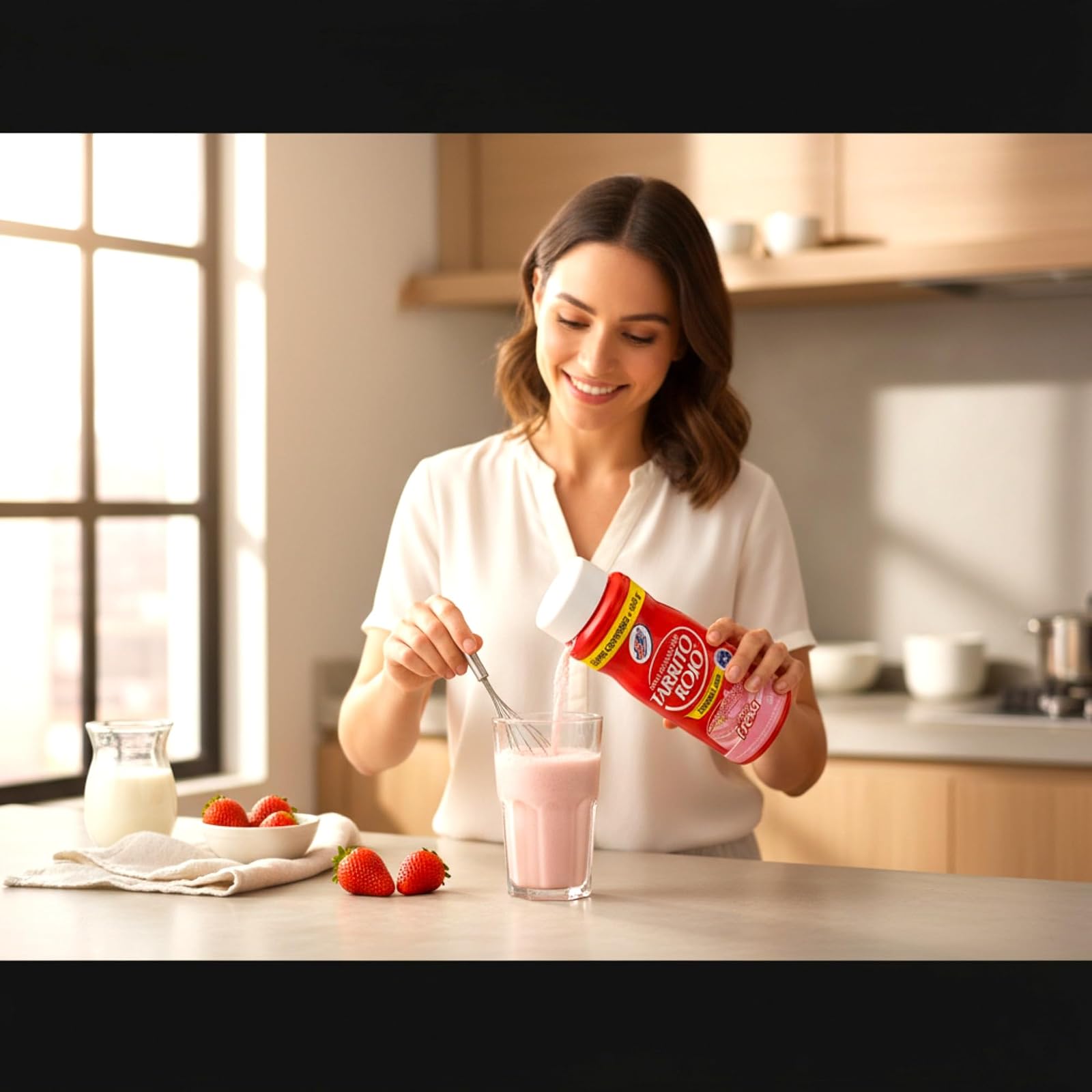energy boost strawberry powder drink