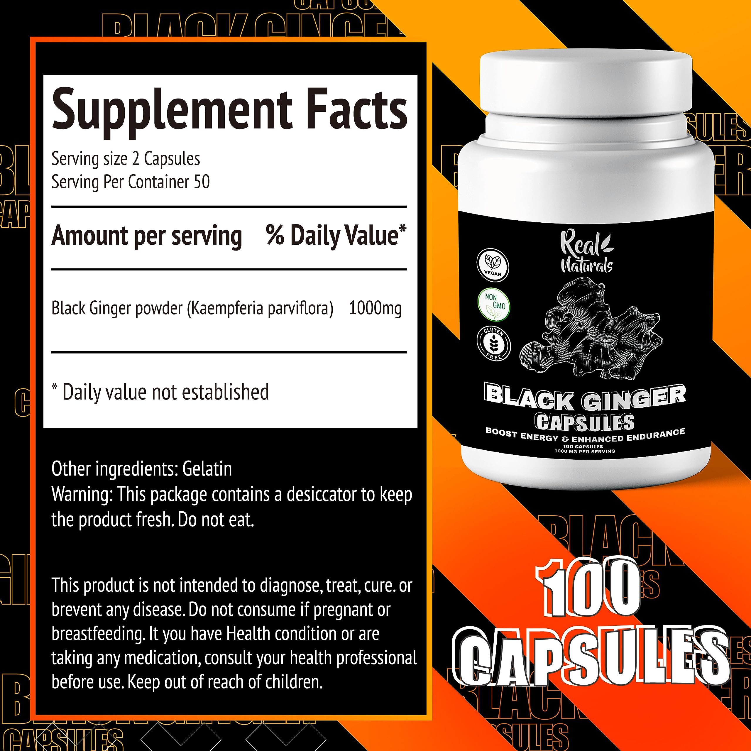 Energy-boosting black ginger supplements