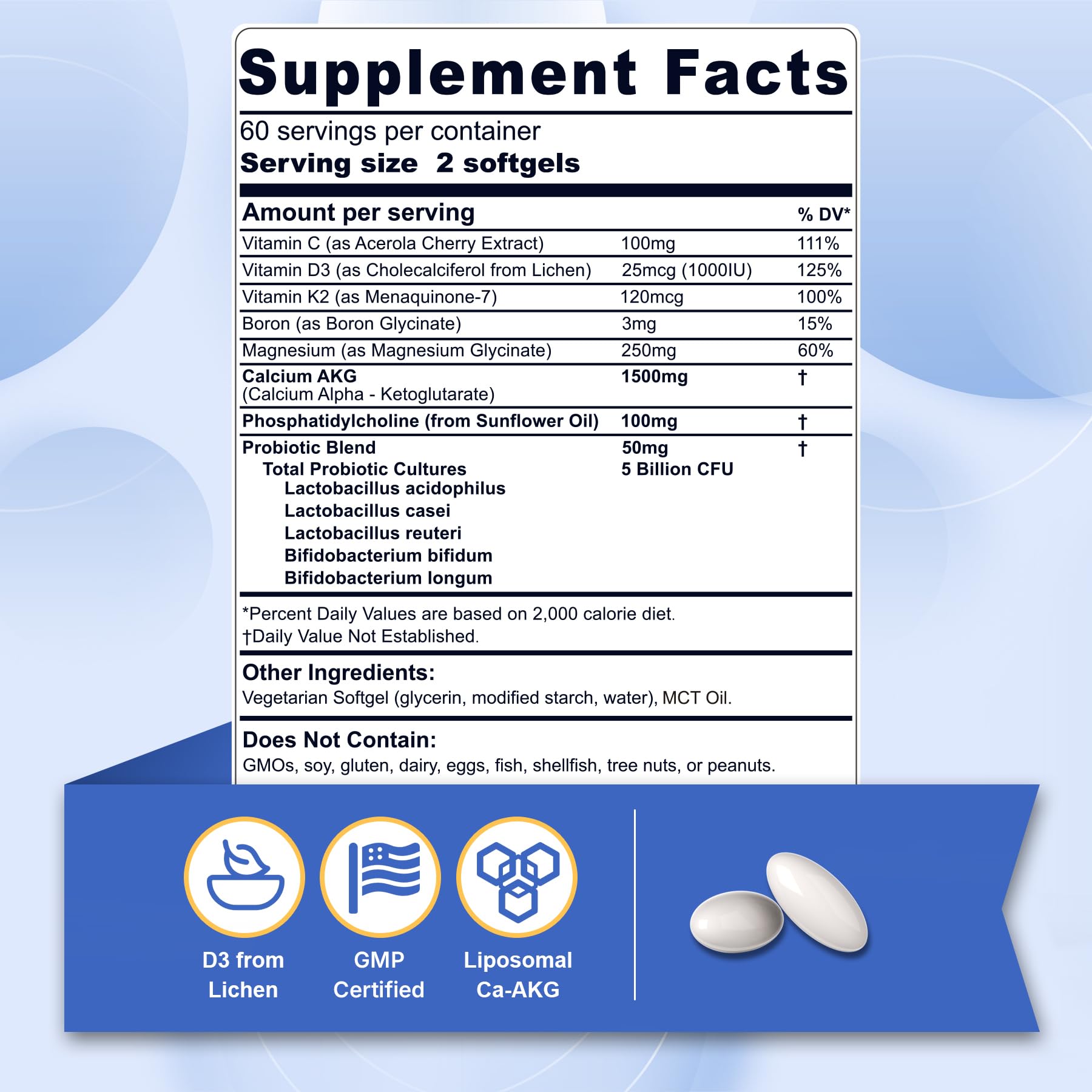 Energy-boosting calcium softgels for vitality