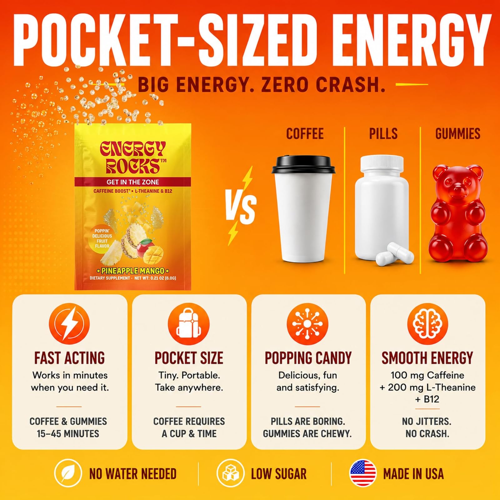 Energy-boosting candy for workouts