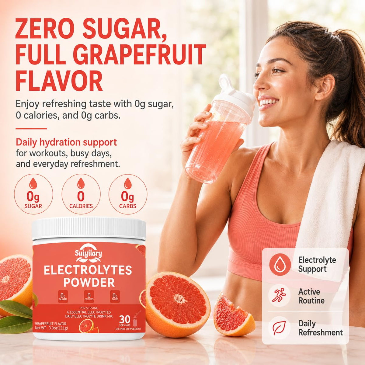 Energy-boosting electrolyte powder blend