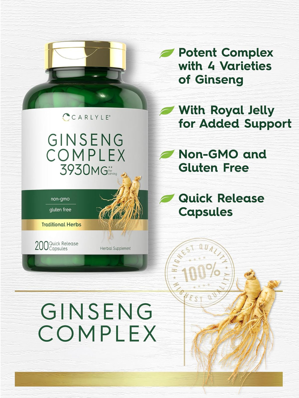 Energy boosting ginseng capsules
