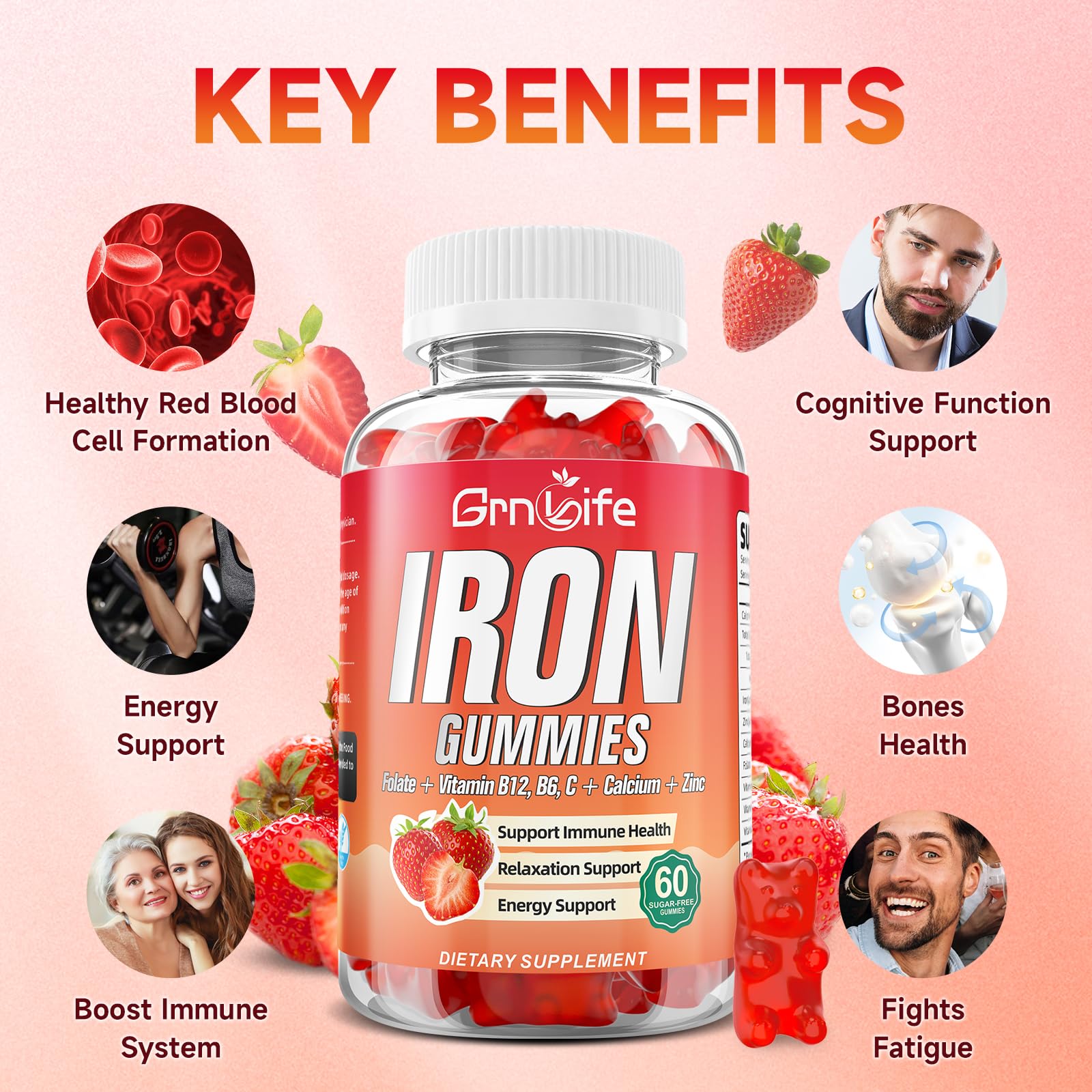 energy boosting iron supplement gummies