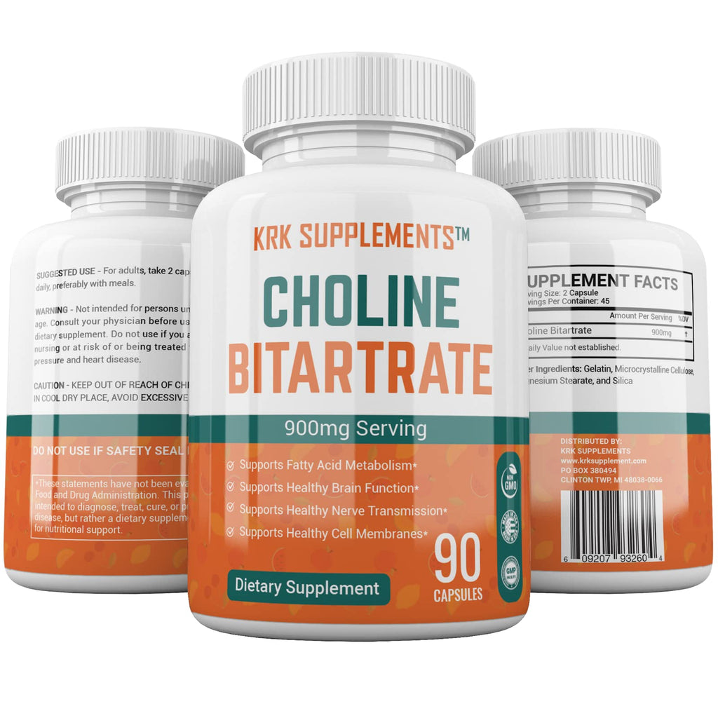 Energy-boosting KRK Choline Bitartrate capsules