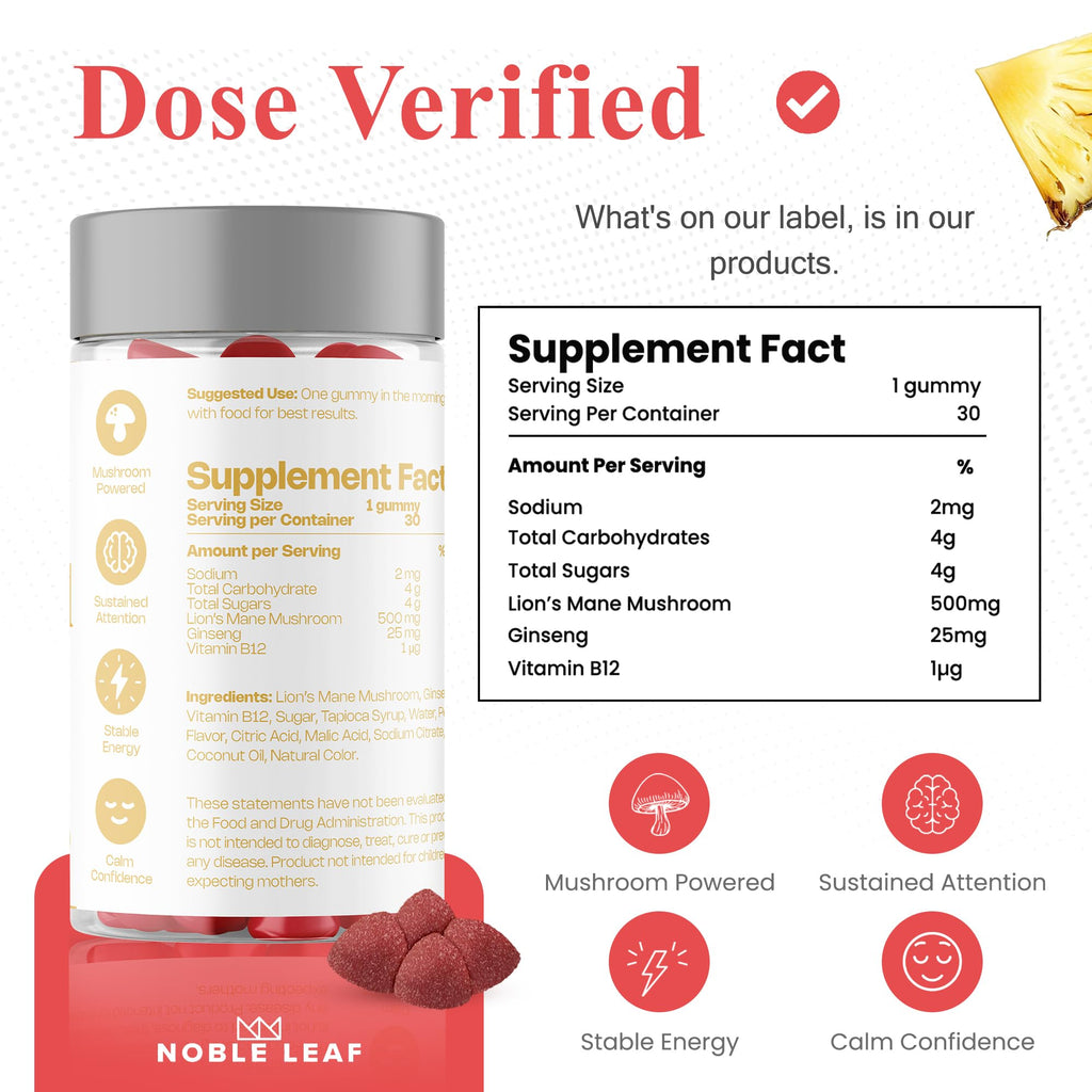 Energy boosting Lion's Mane gummies
