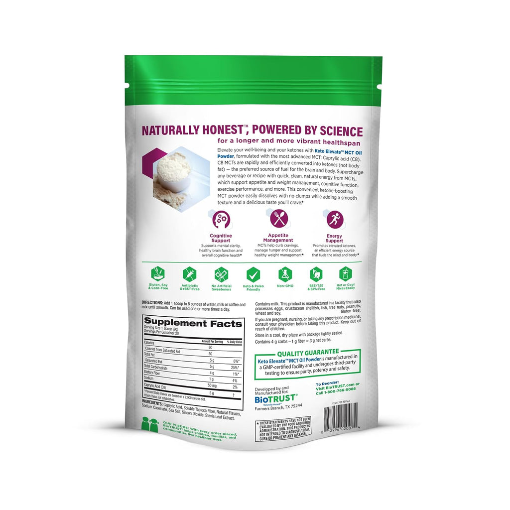 Energy-boosting MCT oil powder supplement
