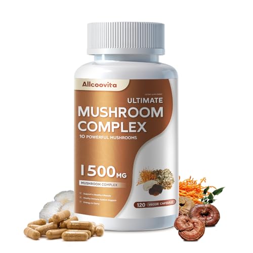 Energy-boosting mushroom supplement capsules
