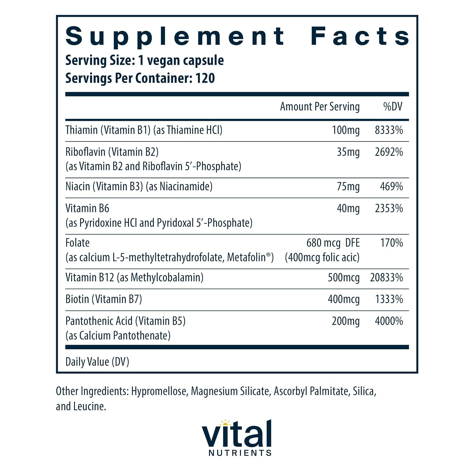 energy support vitamin b complex formula