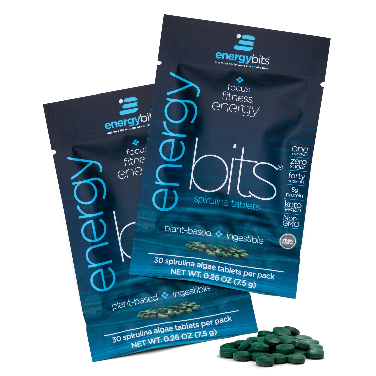 ENERGYBITS organic spirulina tablets for energy