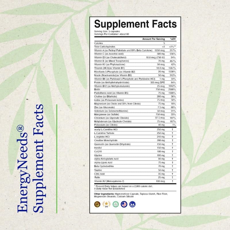 EnergyNeeds multivitamin for men energy