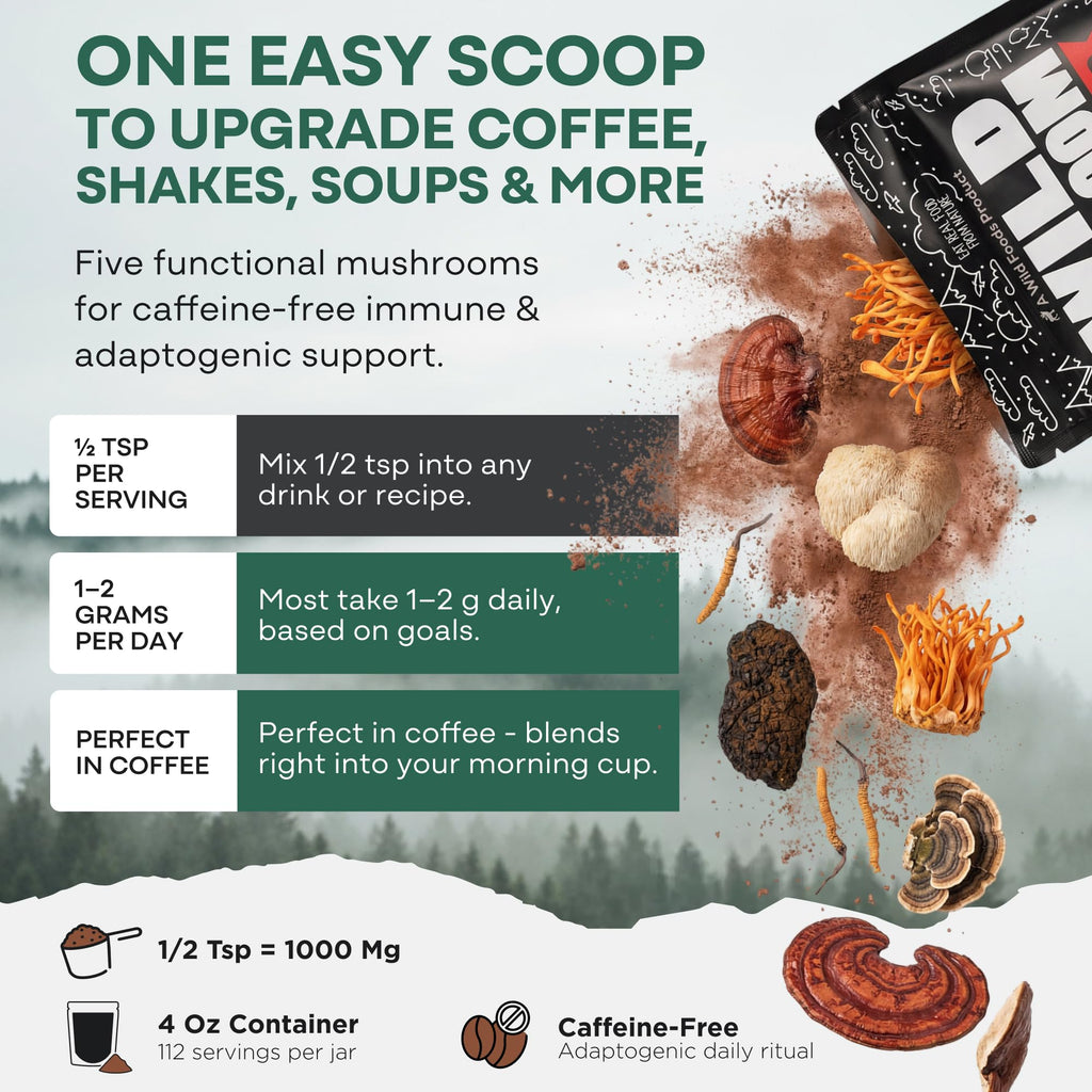 enhance focus with wild mushrooms