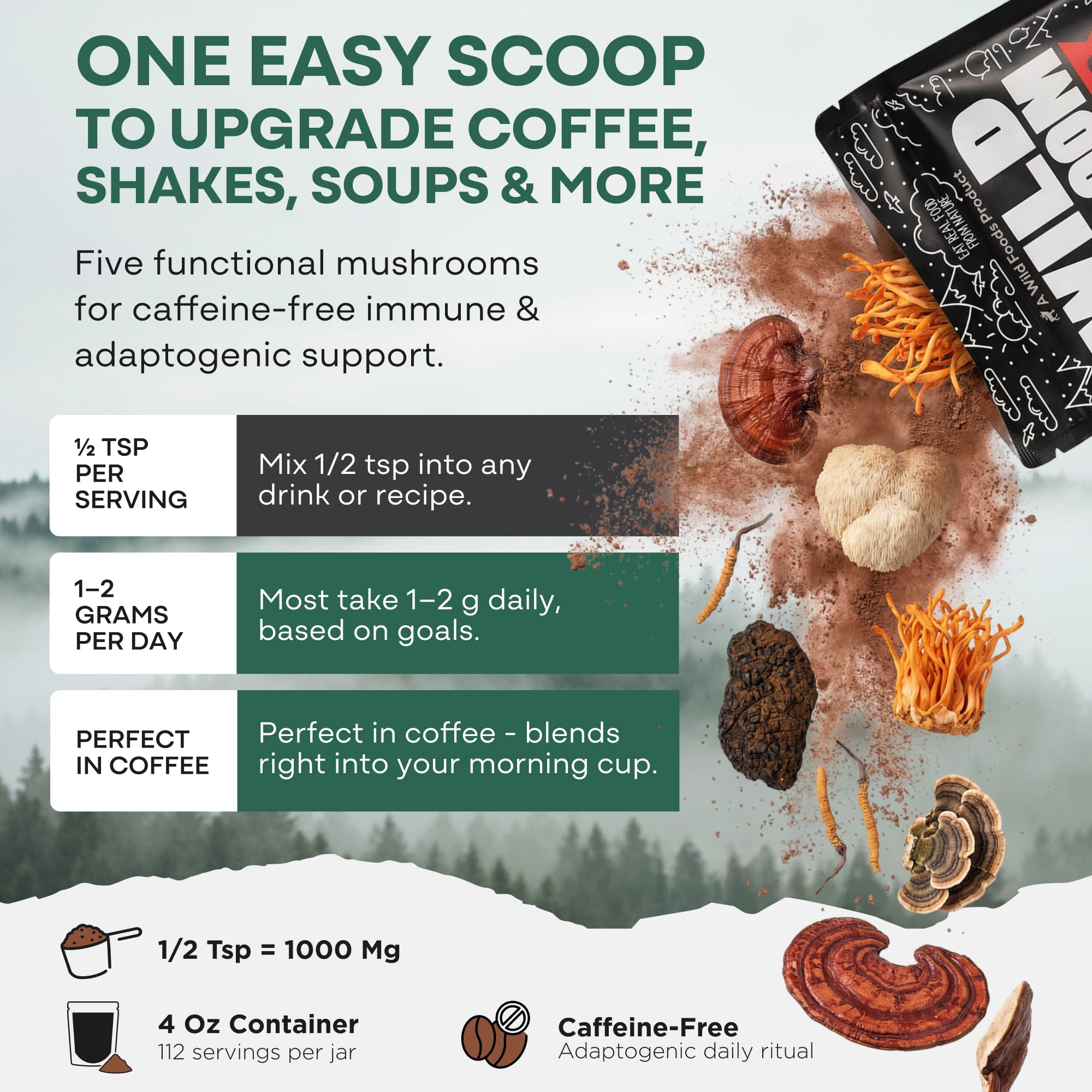 enhance focus with wild mushrooms