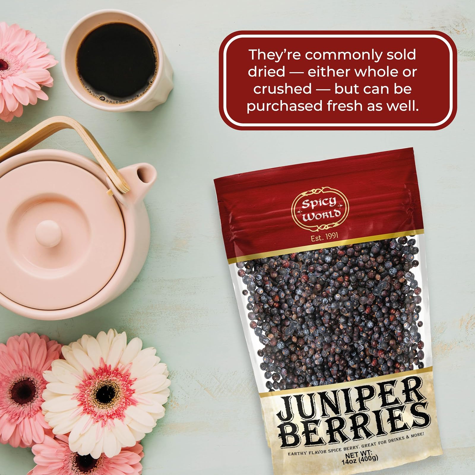 enhance ginger tea with juniper berries