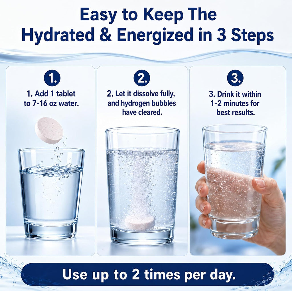 Enhance water with hydrogen tablets